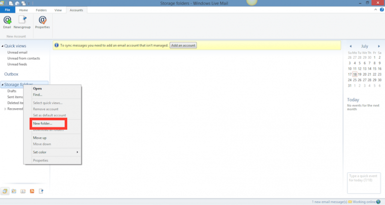 Archive Email in Windows Live Mail